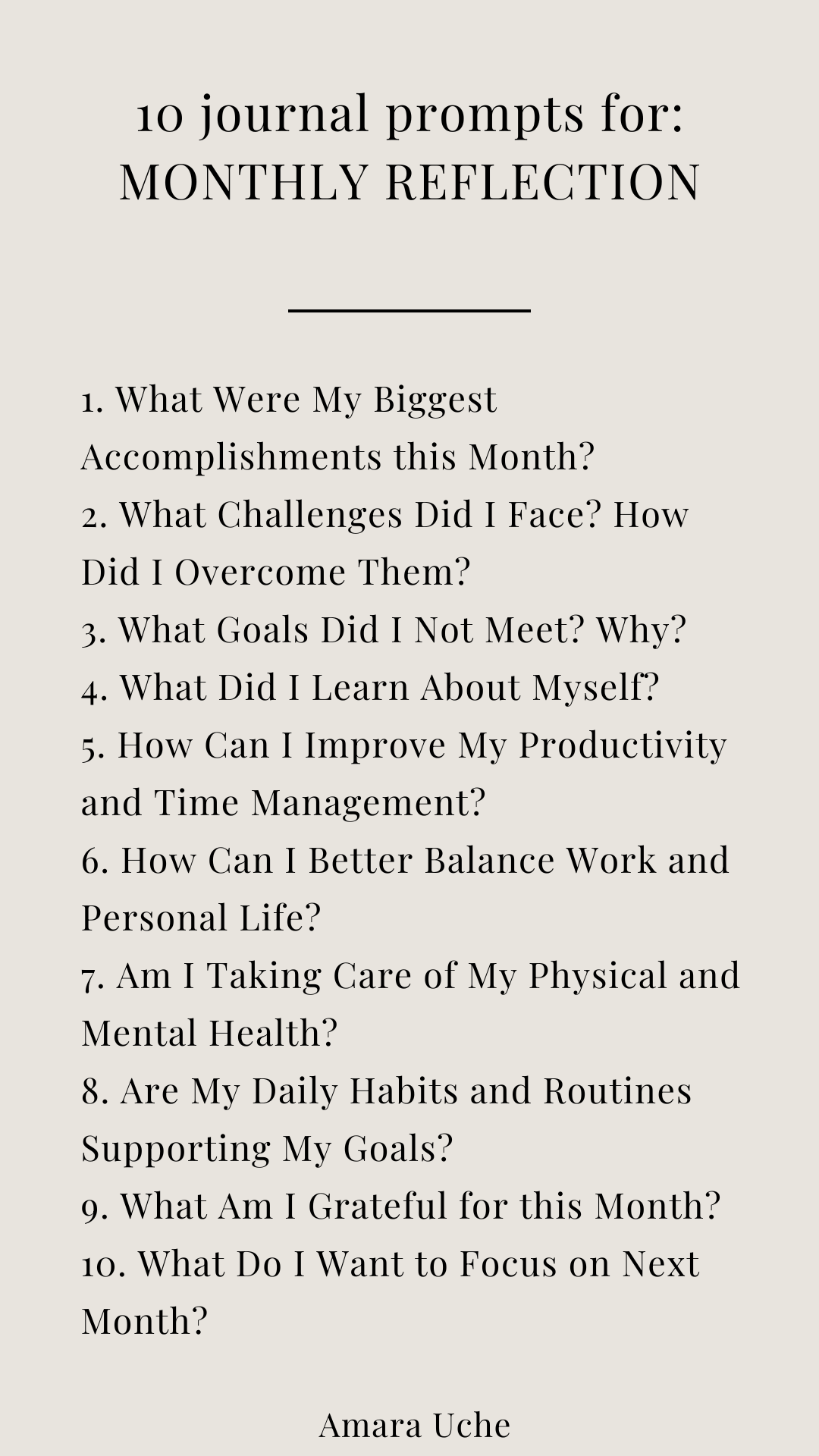 How to Do a Monthly Reflection & 10 Questions to Ask Yourself - Amara Uche